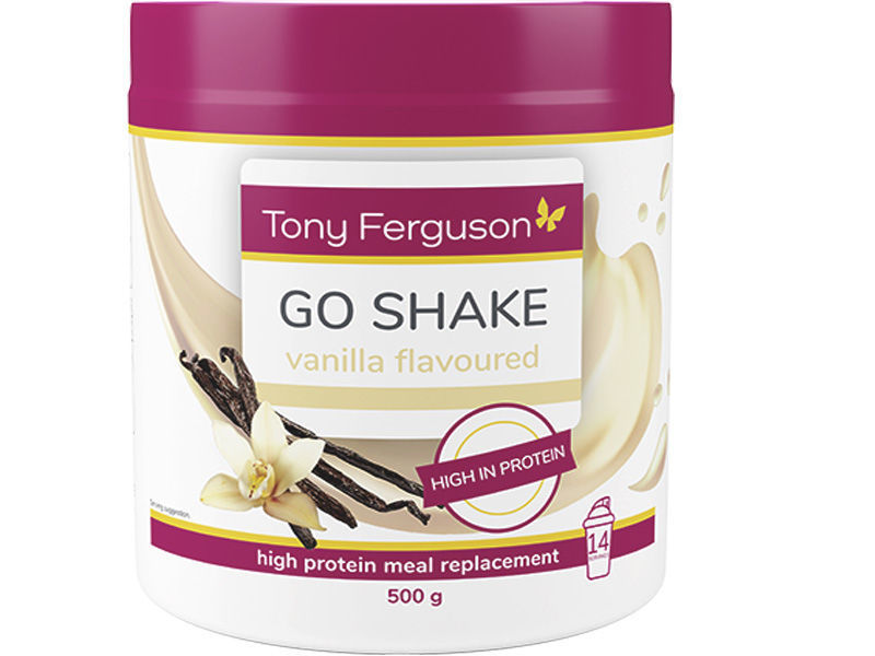 Pharmacy Direct. Tony Ferguson Go Shake Tub Vanilla 500g