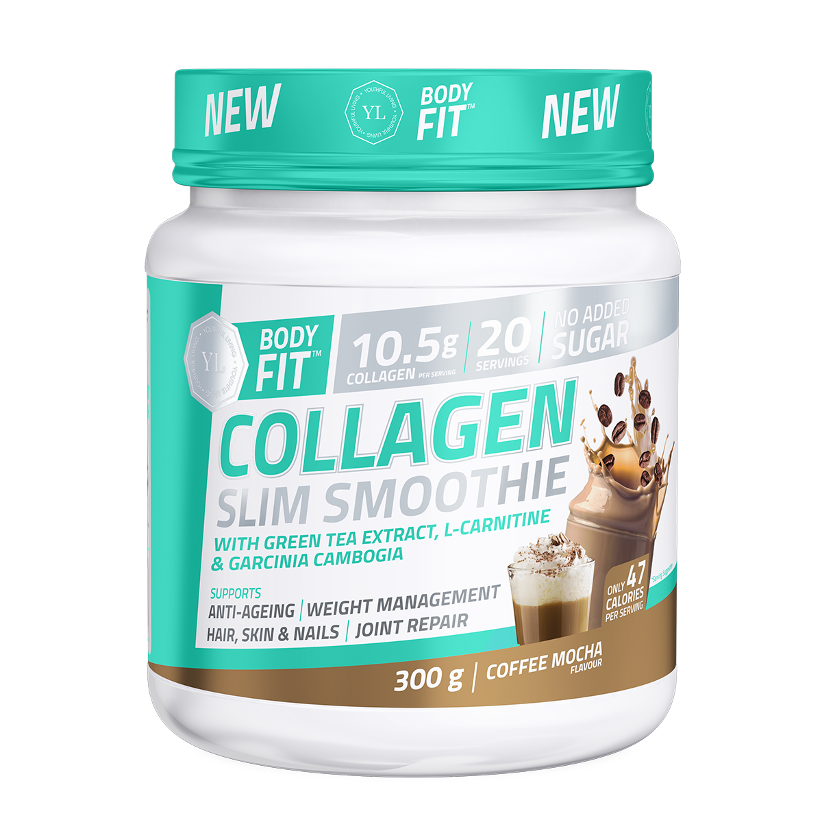 Pharmacy Direct. Youthful Living Collagen Slim Smoothie Coffee Mocha 300g